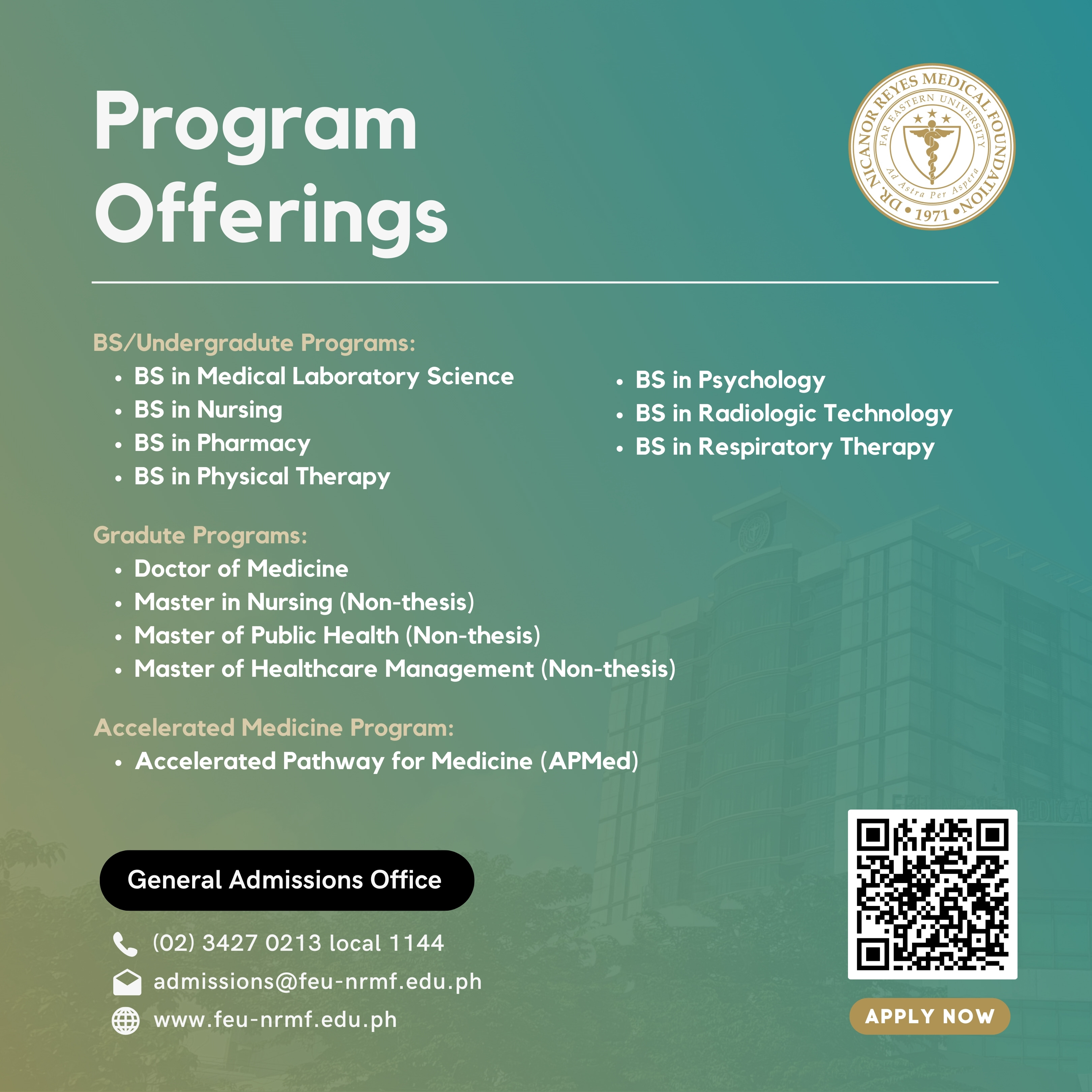 Far Eastern University - Dr. Nicanor Reyes Medical Foundation ...